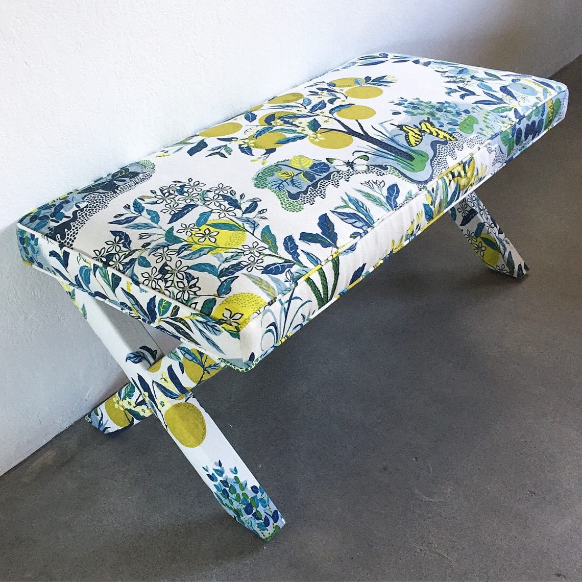 DOUBLE X-bench Design Your Own With ANY Fabric | Etsy