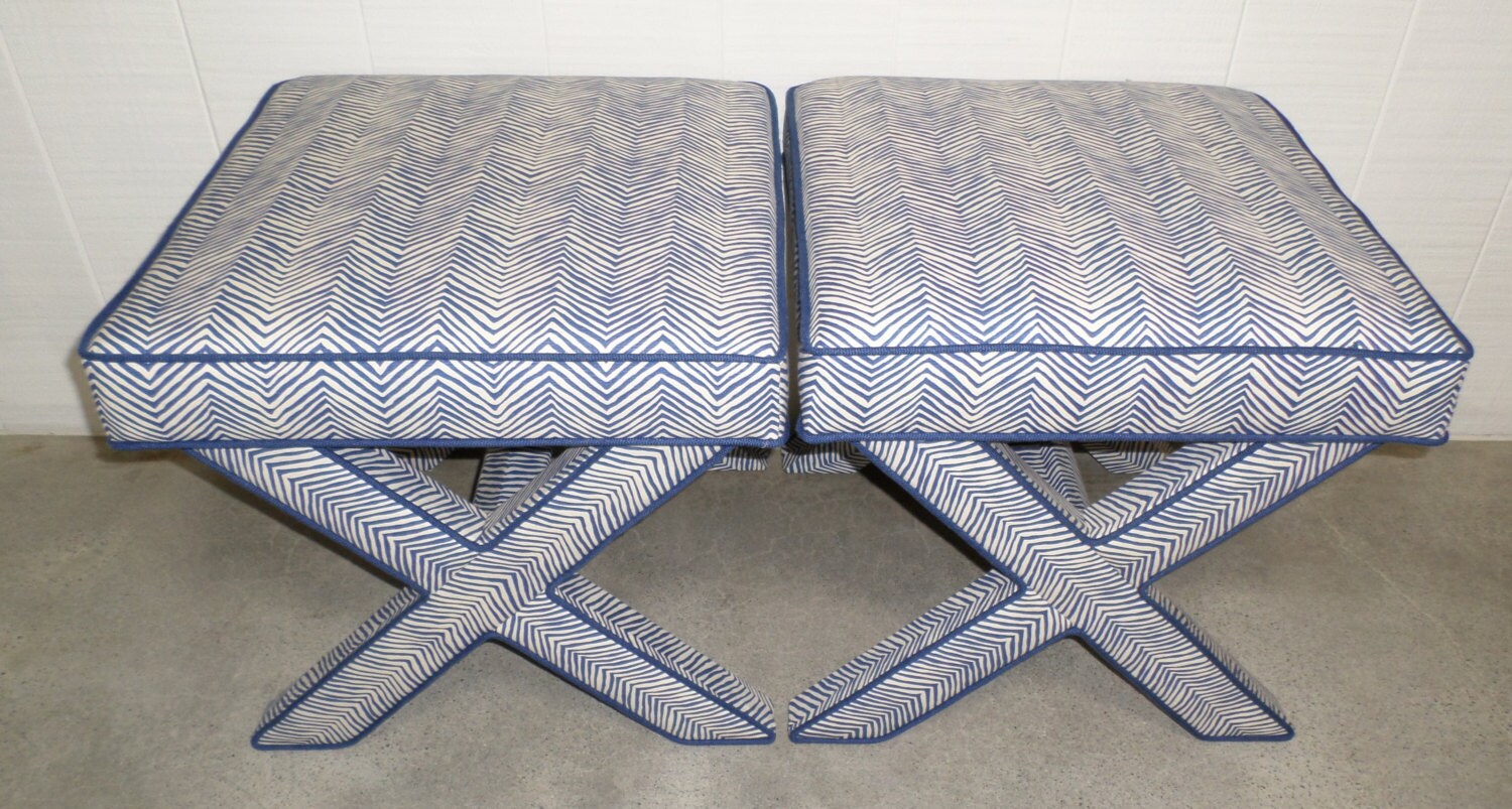 Upholstered x bench stool store
