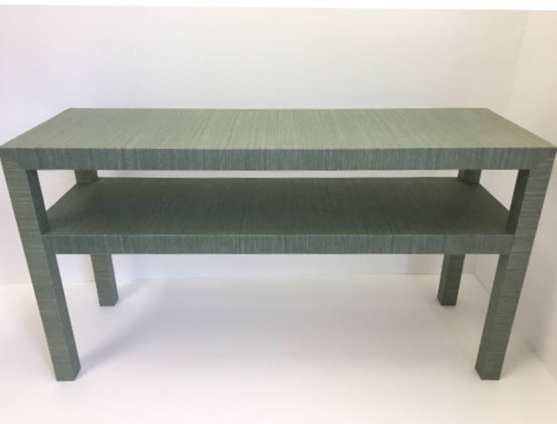Grasscloth Wrapped Console Table W/shelf Custom Built to - Etsy