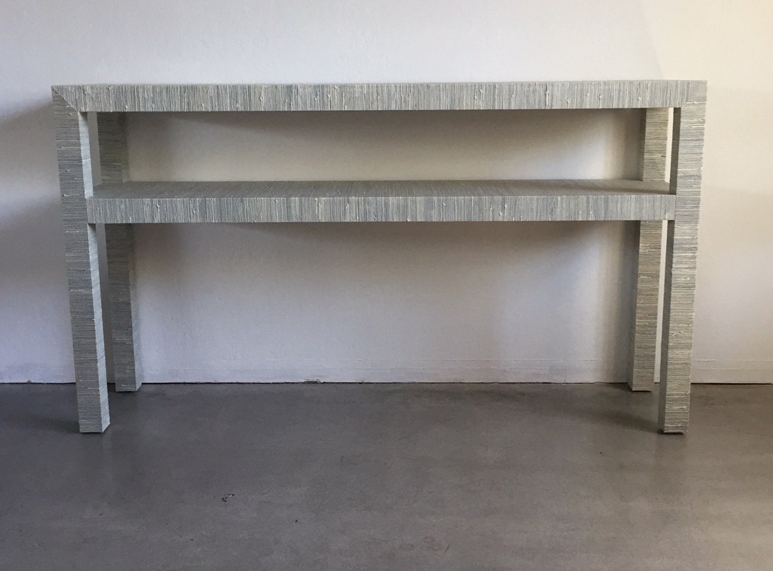 Grasscloth Wrapped Console Table W/shelf Custom Built to - Etsy Australia