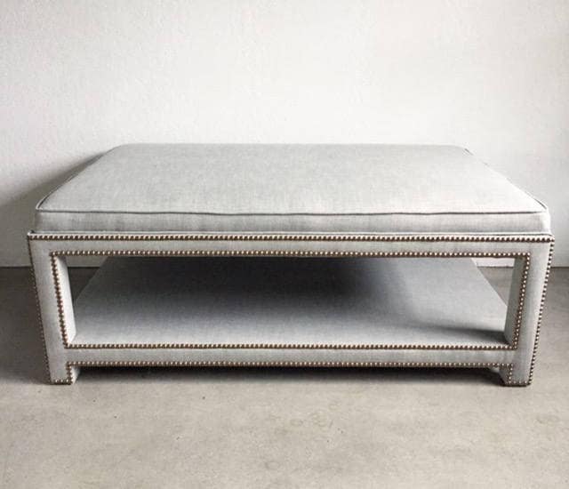 Custom Upholstered Ottoman W/shelf - Etsy