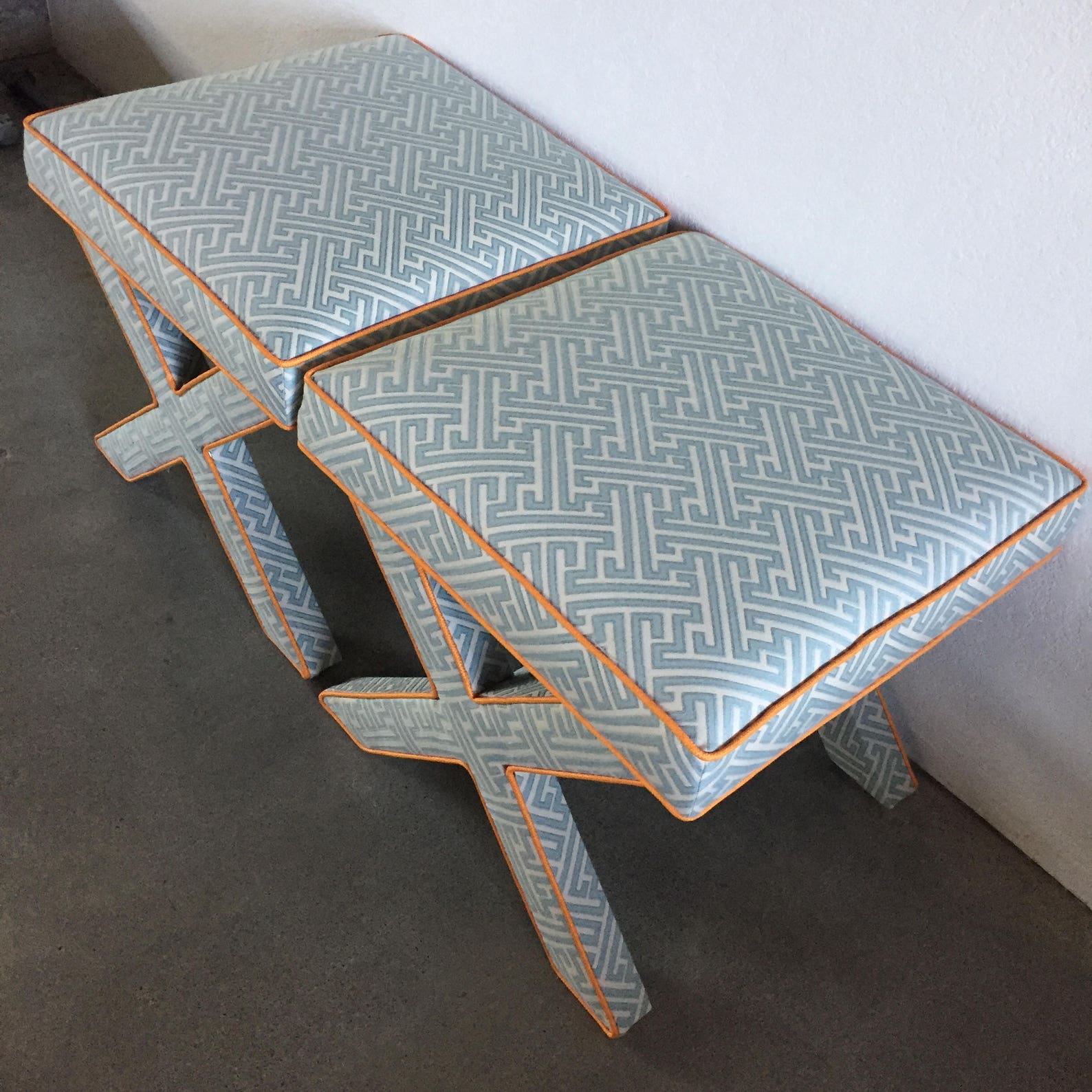 Customize Your Own Pair of X Benches With Contrast Piping - Etsy