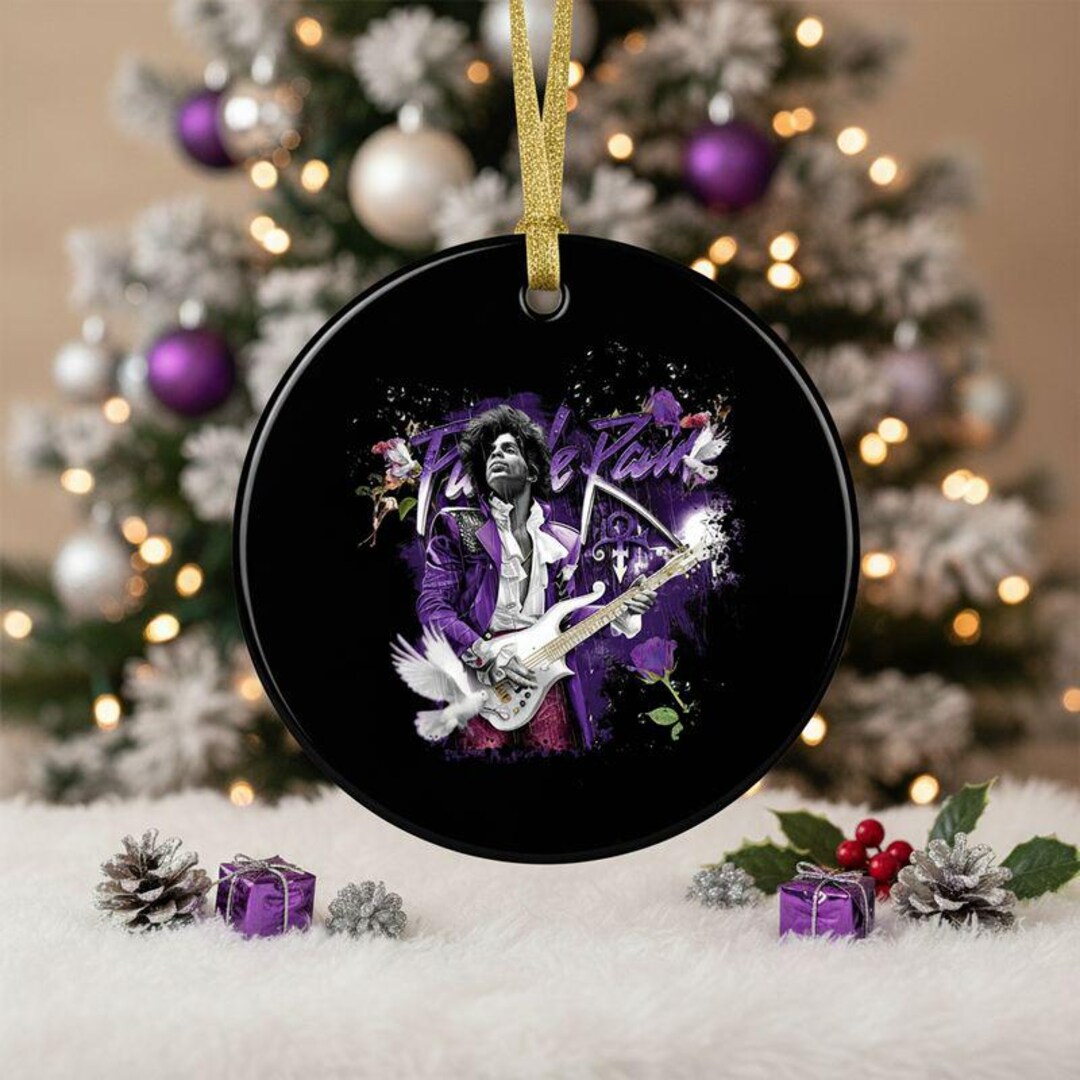 Black Prince Purple Rain Christmas Ornament | Ceramic Tree Decoration ...