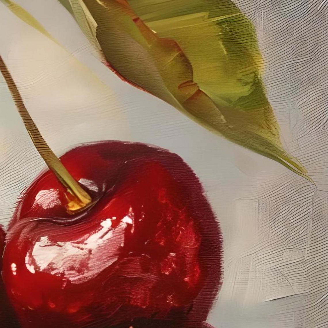 Cherry Still Life Wall Art – Classic Fruit Kitchen Print, Red Cherry ...