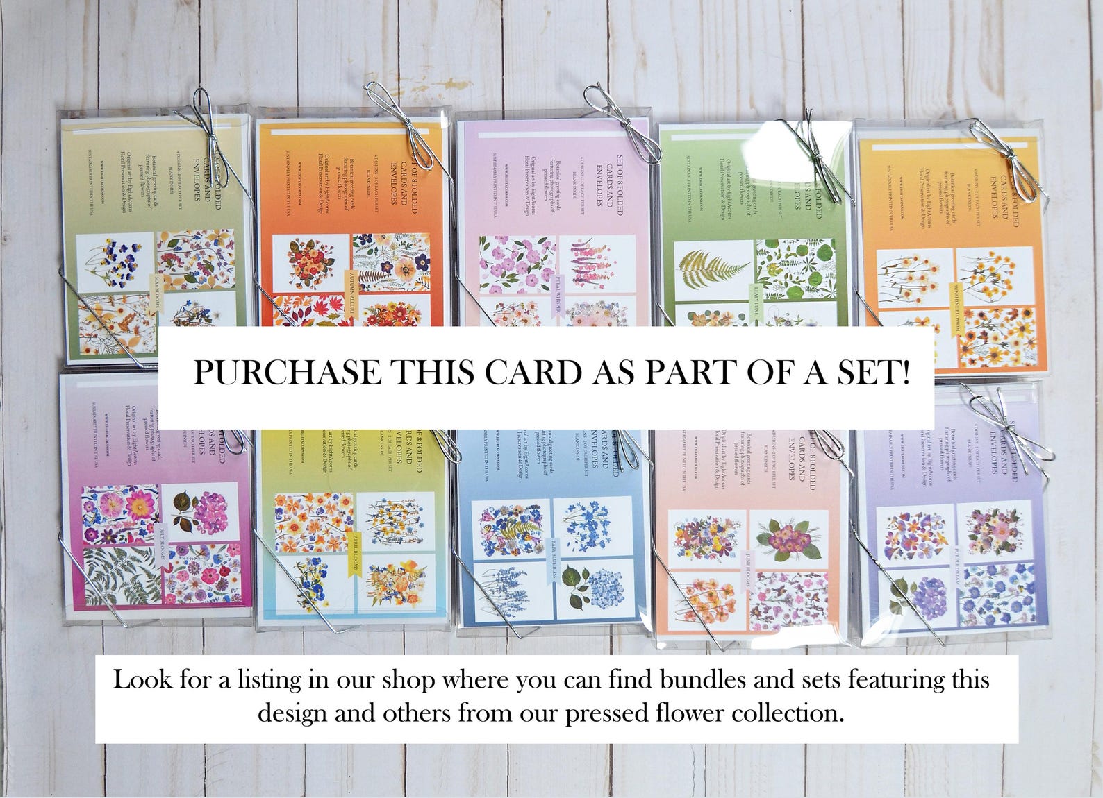 Pressed Flowers Greeting Card, Floral Stationery, Blank Greeting Cards ...