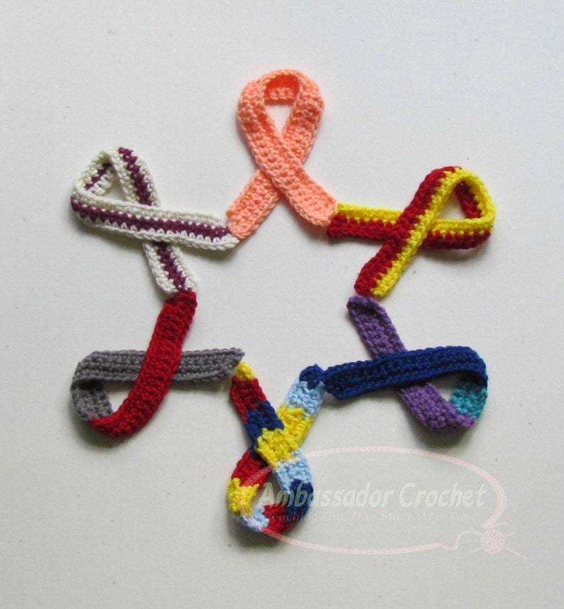 Awareness Ribbon Crochet Afghan - Cancer Crochet Blanket Pattern - PDF ...