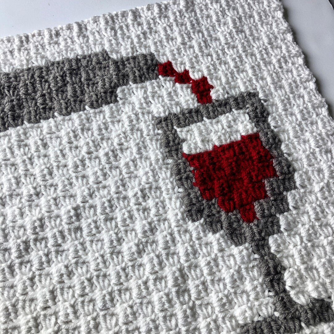 C2C Square Crochet Pattern - National Wine Day Blanket Square Pattern ...