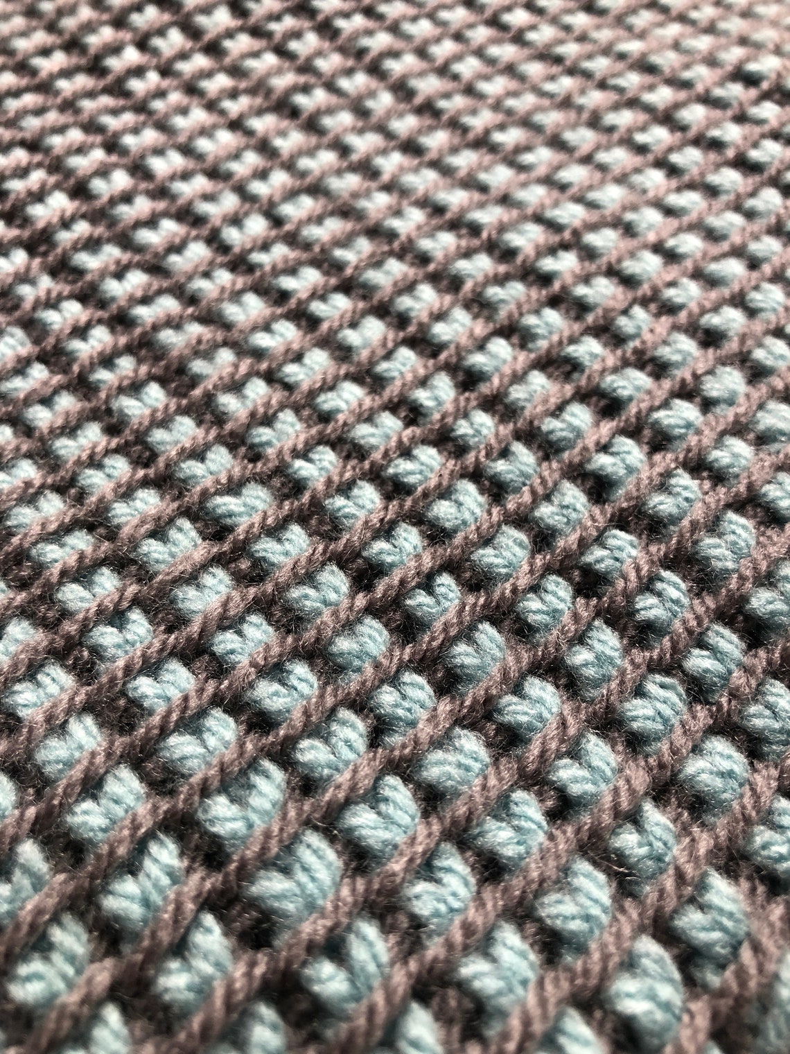 Tunisian Blanket Square Crochet Pattern - Tunisian Colorwork Square ...