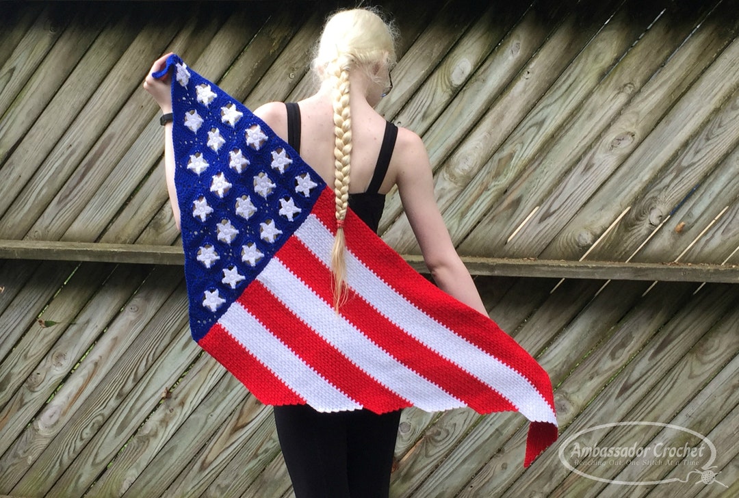 American Flag Freedom Shawl Crochet Pattern PDF - Etsy