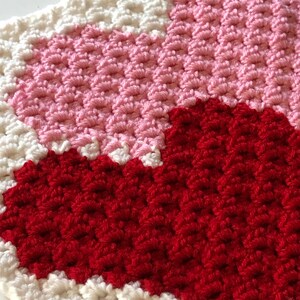 Hearts Afghan Square Crochet Pattern: C2C Blanket (PDF Pattern) - Etsy