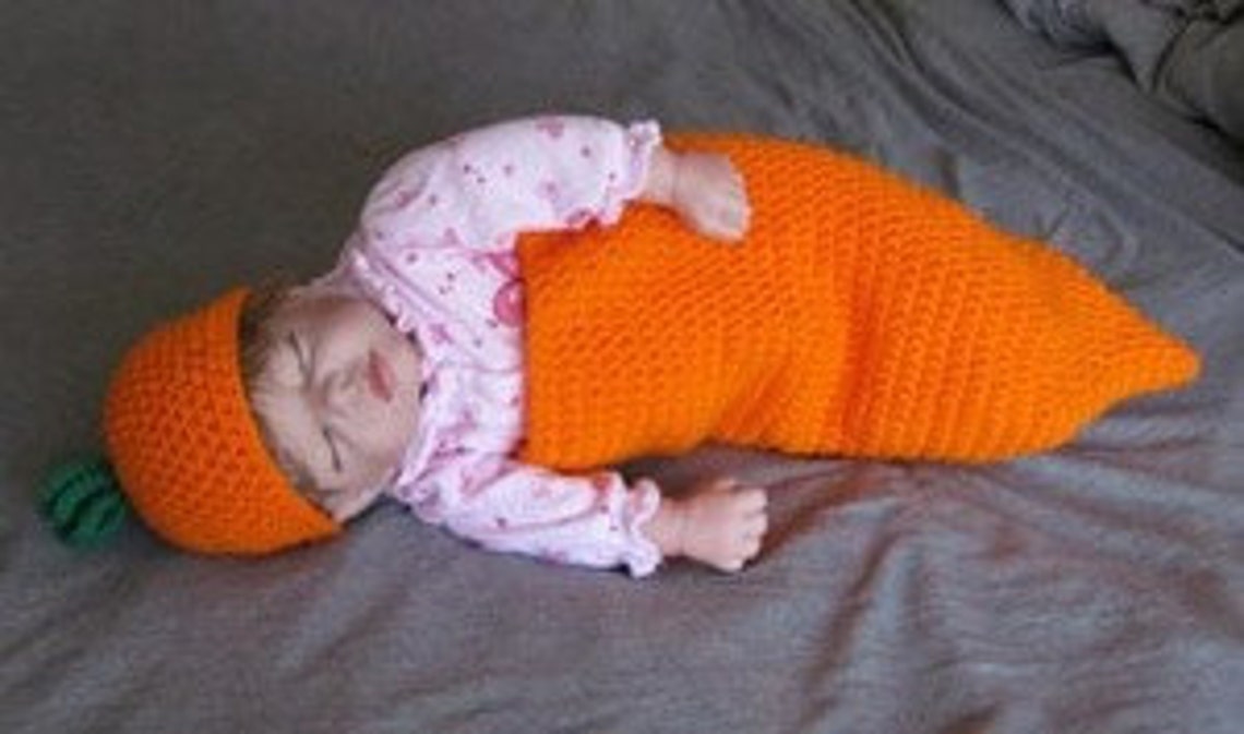 Spring Carrot Cocoon & Hat Crochet Pattern Set PDF - Etsy