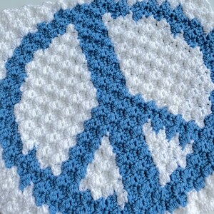 Peace Sign Blanket Crochet Pattern: C2C Afghan Square (PDF Pattern) - Etsy
