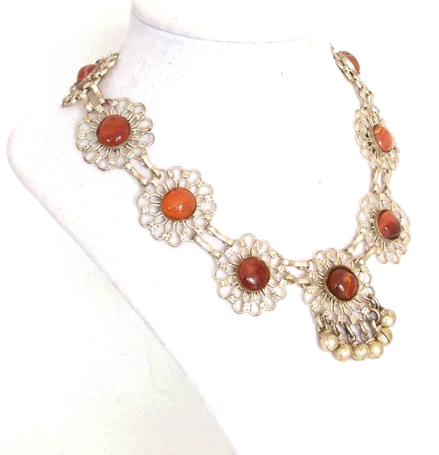Vintage Middle Eastern Necklace Agates Bells - Etsy