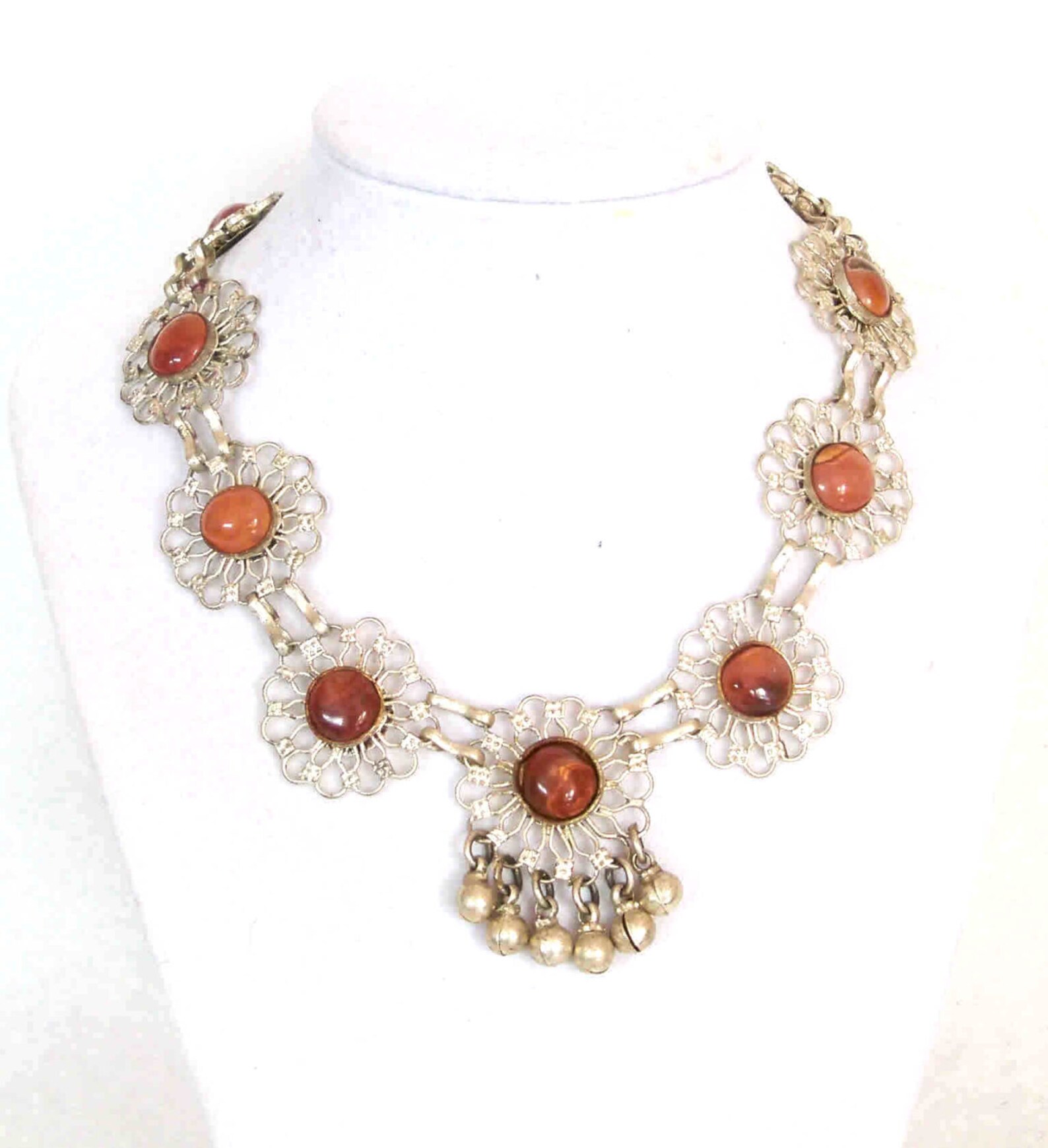 Vintage Middle Eastern Necklace Agates Bells - Etsy