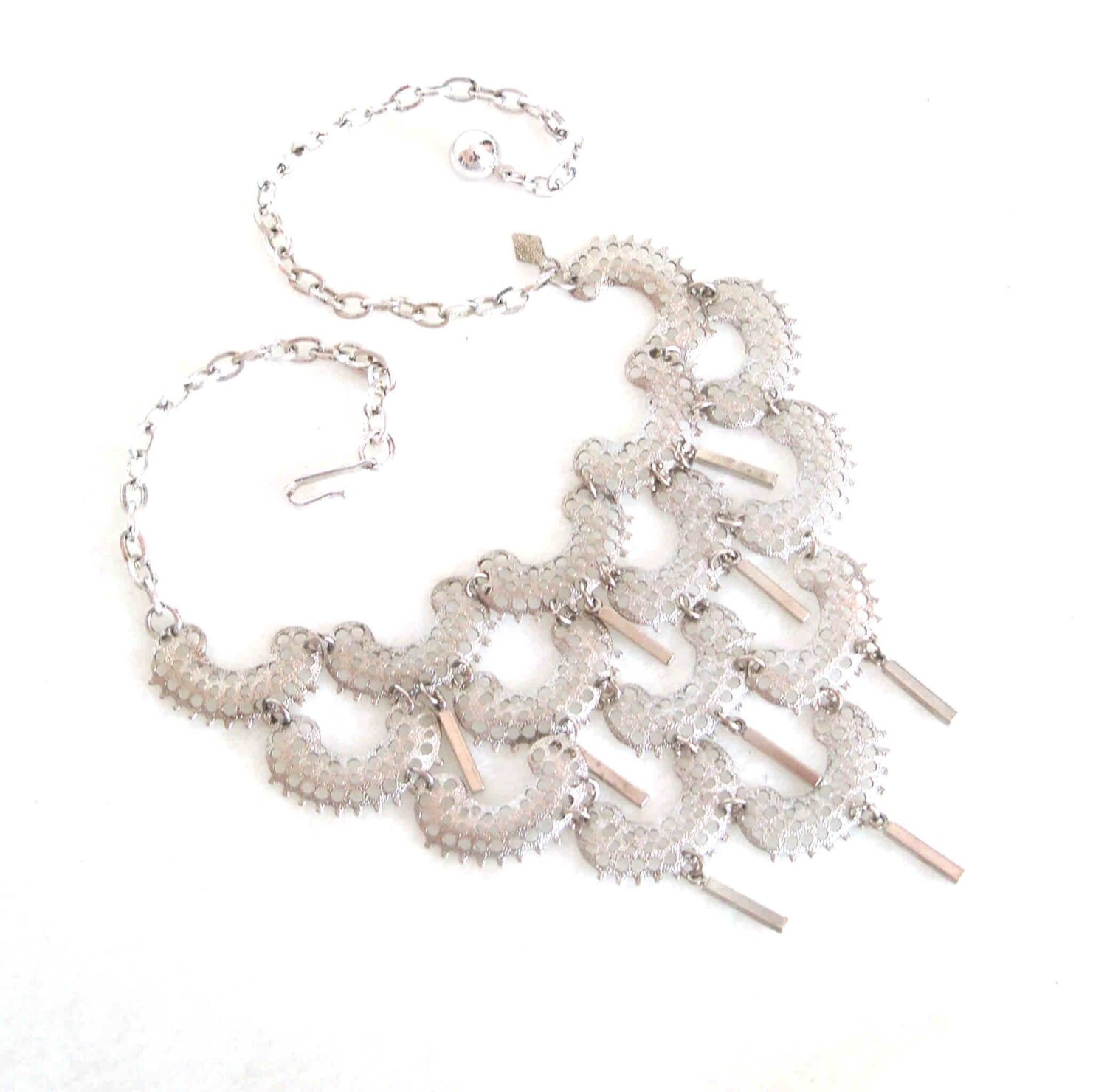 Vintage Silver Bib Necklace Sarah Coventry Charisma in Silver ...