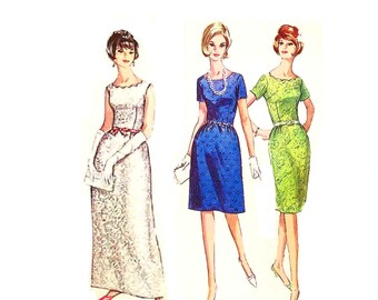 Vintage 1960s Sheath Dress Pattern Uncut Petite Size 12.5 Bust 33 34 ...