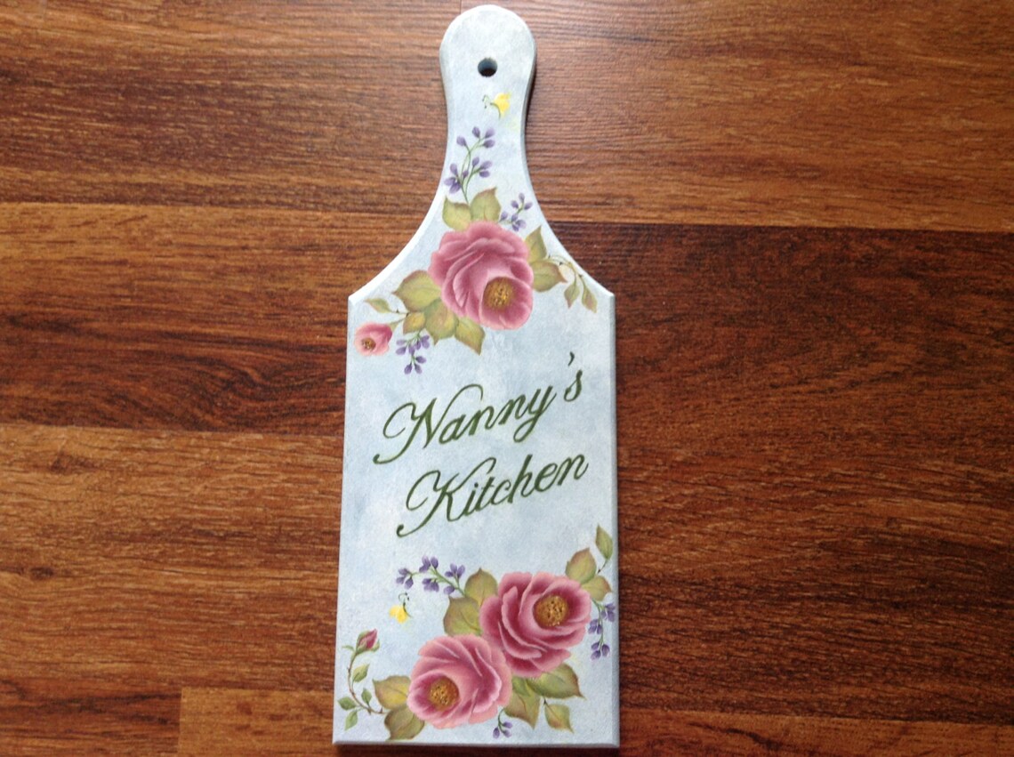 Nanny's Kitchen Plaque Pink Roses - Etsy