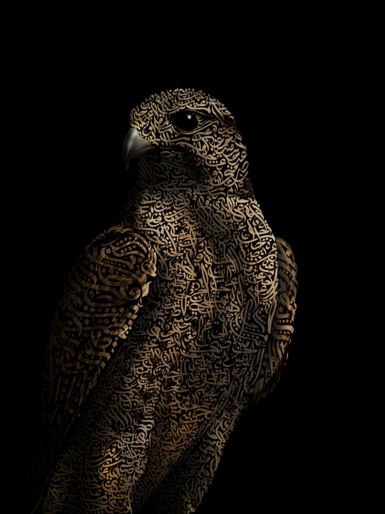 Falcon of Letters Digital Art - Etsy