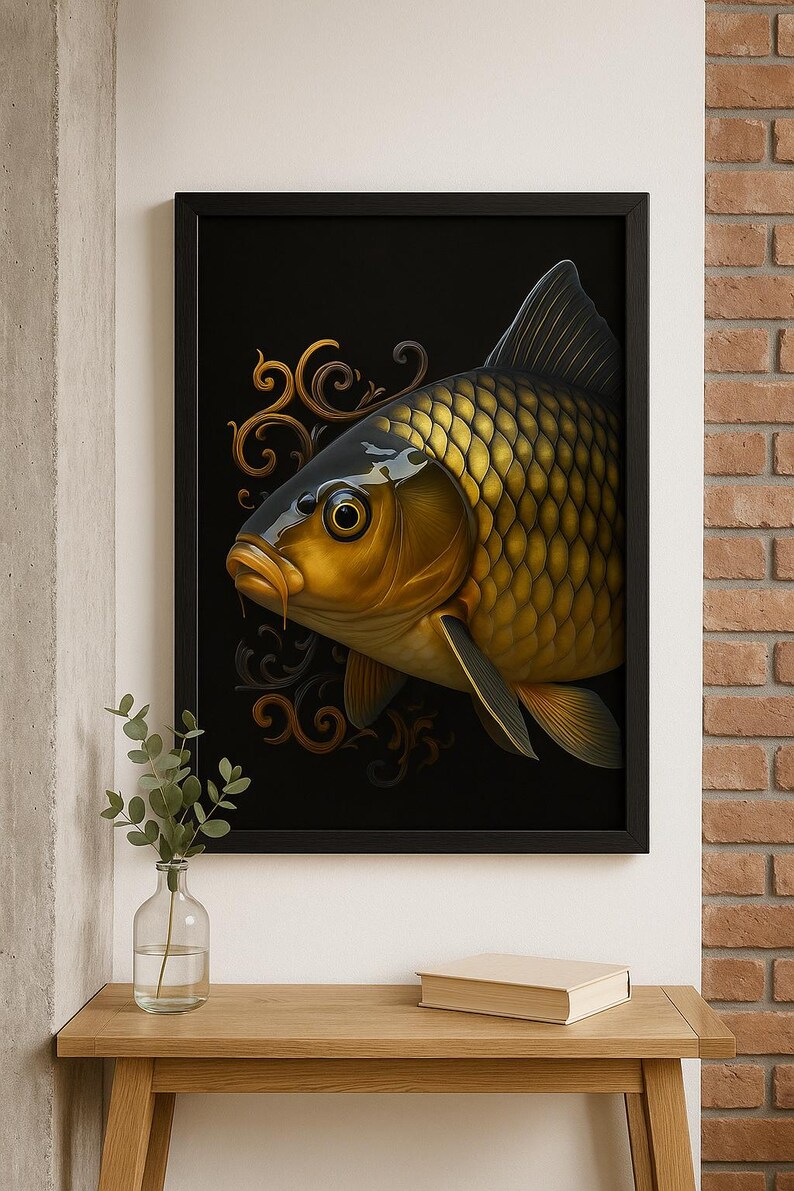 Common Carp Wall Art – Luxury Carp Printable, Elegant Fishing Decor for ...