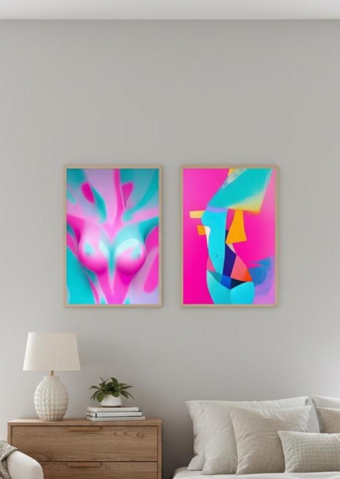 Abstract Female Form Wall Art | Minimal Figurative Printable Art ...