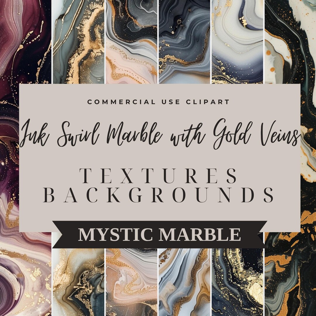 Mystic Marble – Marble Ink Swirl Textures With Gold Veins | Elegant ...