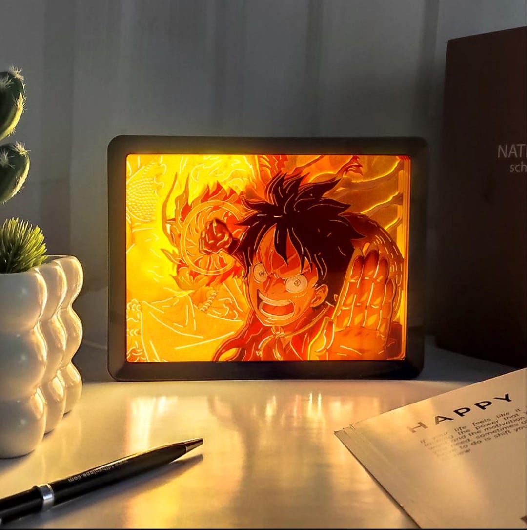 Monkey D. Luffy LED Lightbox | Gear 5 Glow | Anime Night Light - Etsy