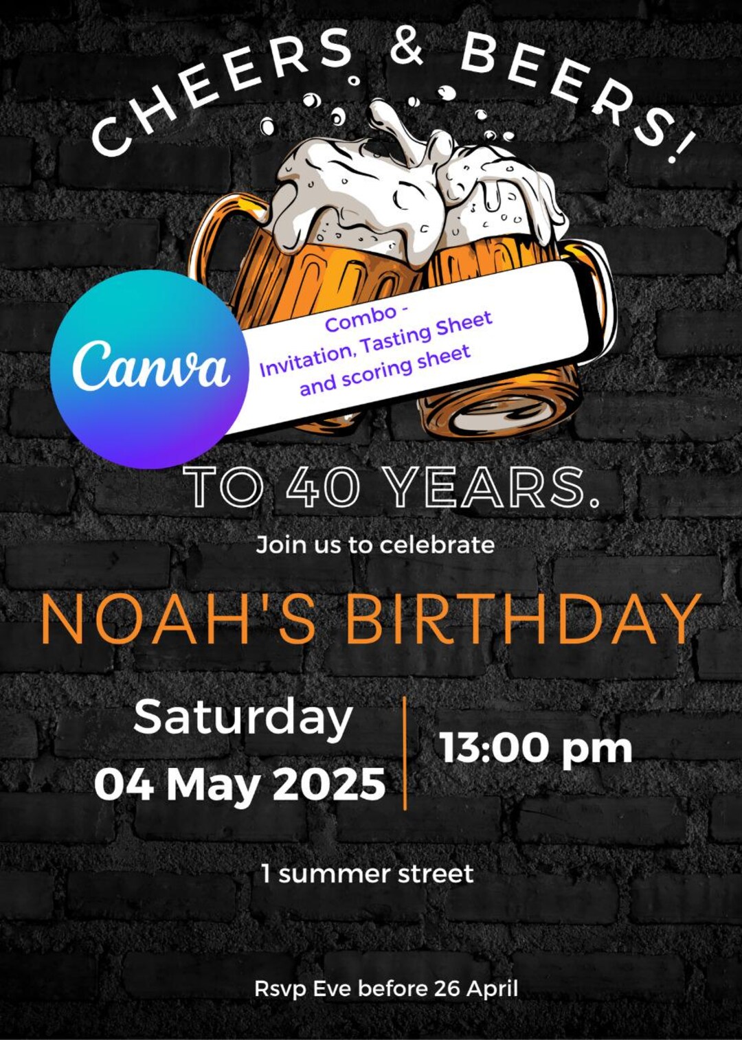Editable Combo, Beer Tasting Invitation, Tasting Sheet and Scoring Card ...
