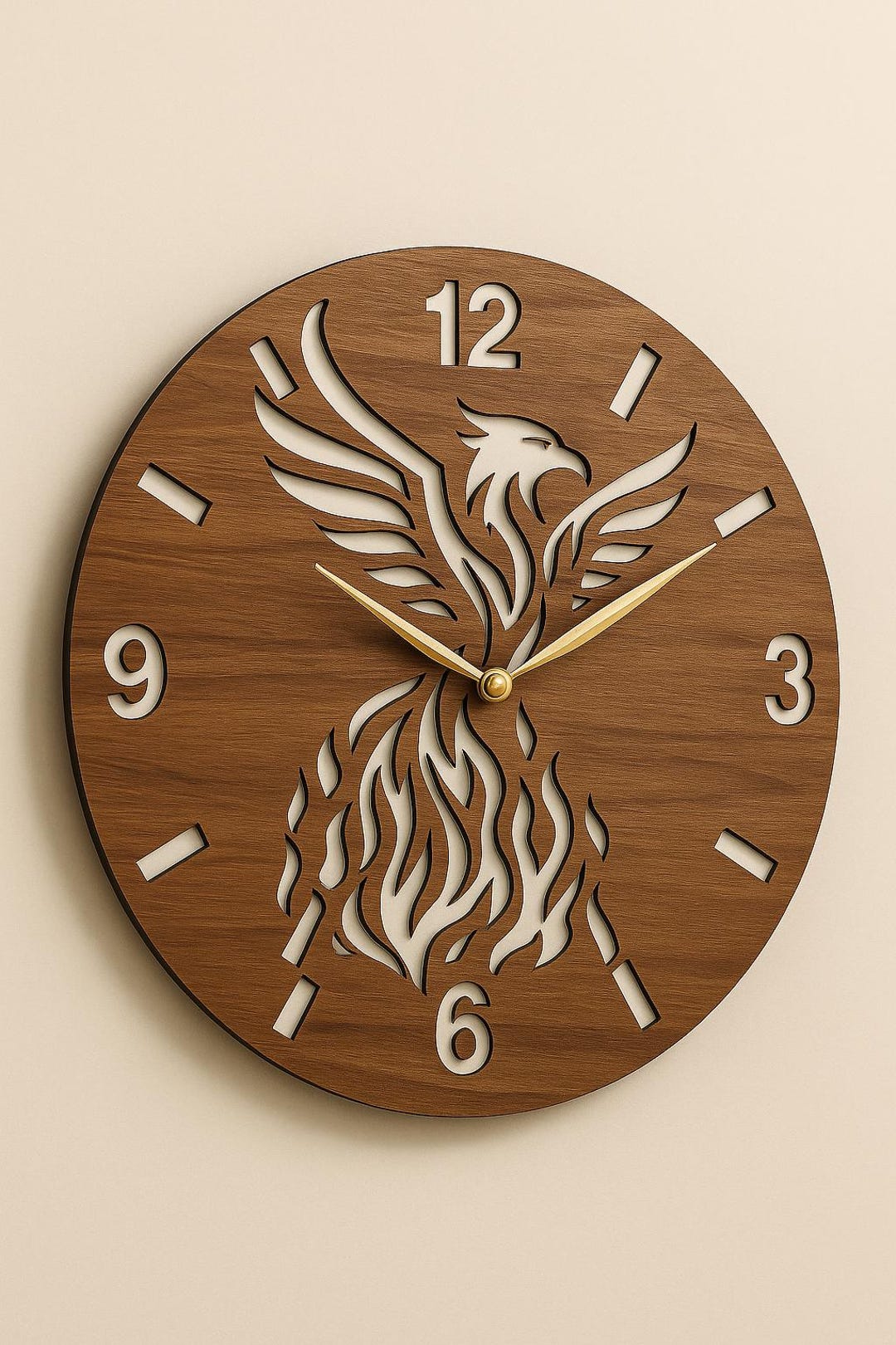 Phoenix Rise Wall Clock | DXF Svg Step Files for CNC Waterjet & Laser ...