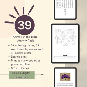 Animals in the Bible Activity Pack for Kids Ages 5–9 | Bible Coloring ...