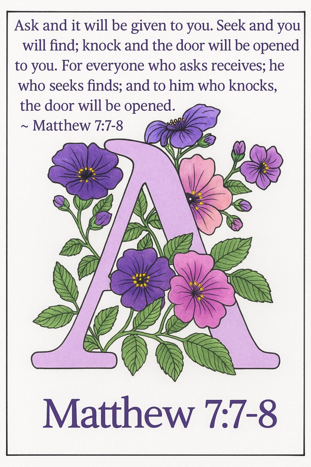 A to Z BIBLE VERSE Coloring Pages for Adults & Kids | Scripture ...