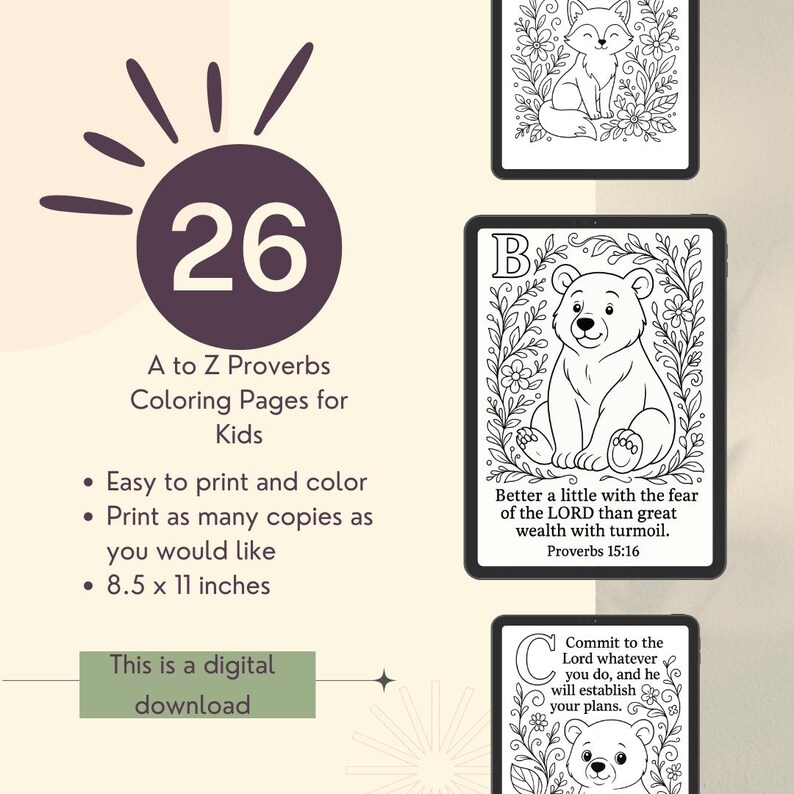 A to Z Proverbs Coloring Pages for Kids | Christian Bible Verse ...