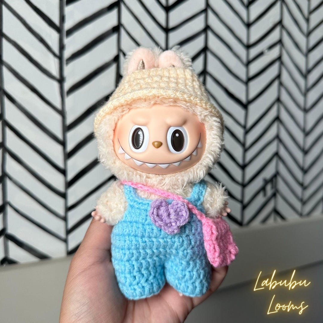 Light Blue Overalls Outfit for Labubus | Doll Not Included - Etsy