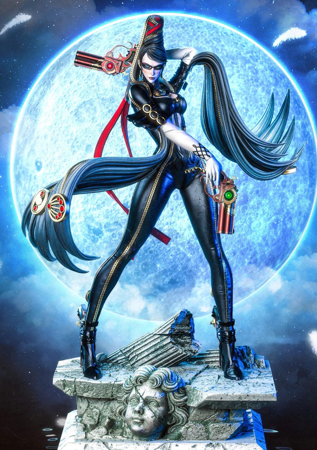 Bayonetta - Witch Figure With Guns | 40.8 Cm (408 Mm) | Fan Art Figure ...