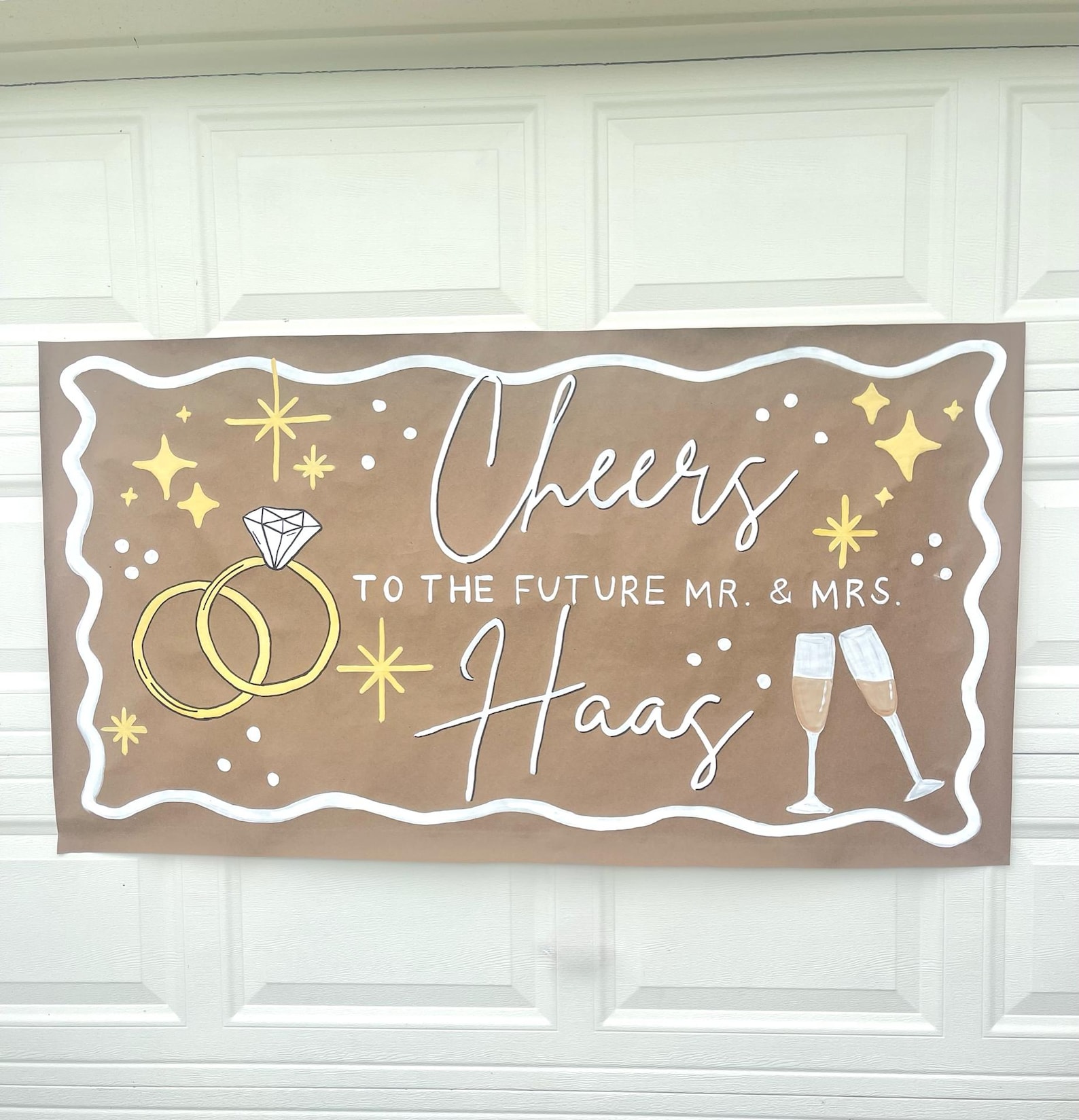 Hand Painted Engagement Banner: Custom Wedding Proposal Decor - Etsy