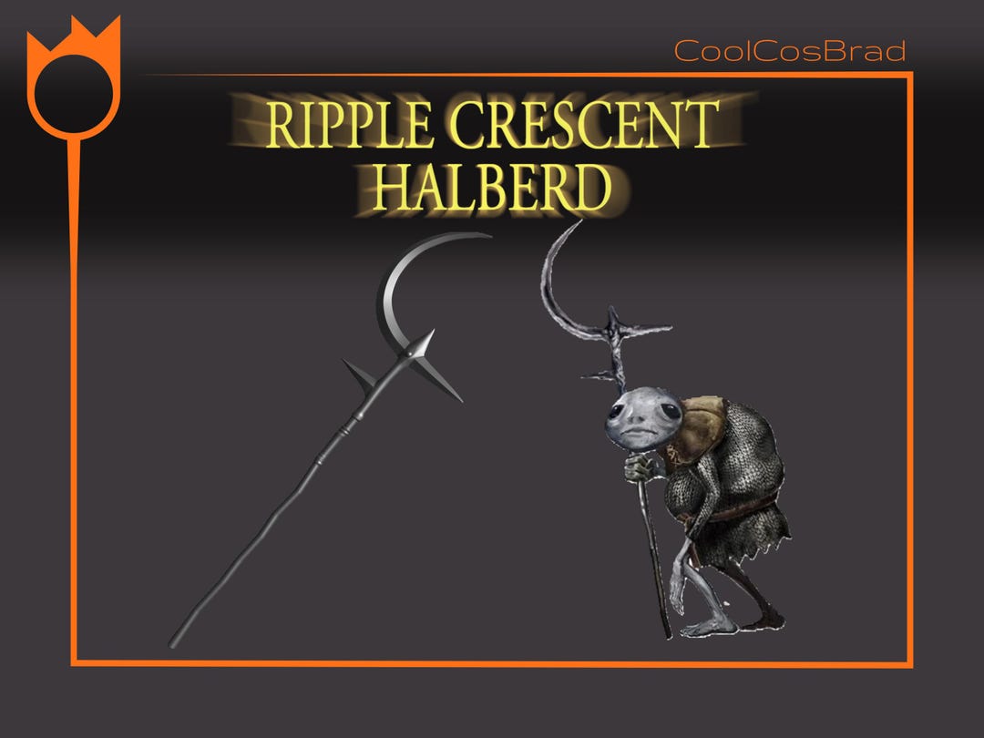 Albinauric Ripple Crescent Halberd Elden Ring STL 3D Print Files - Etsy