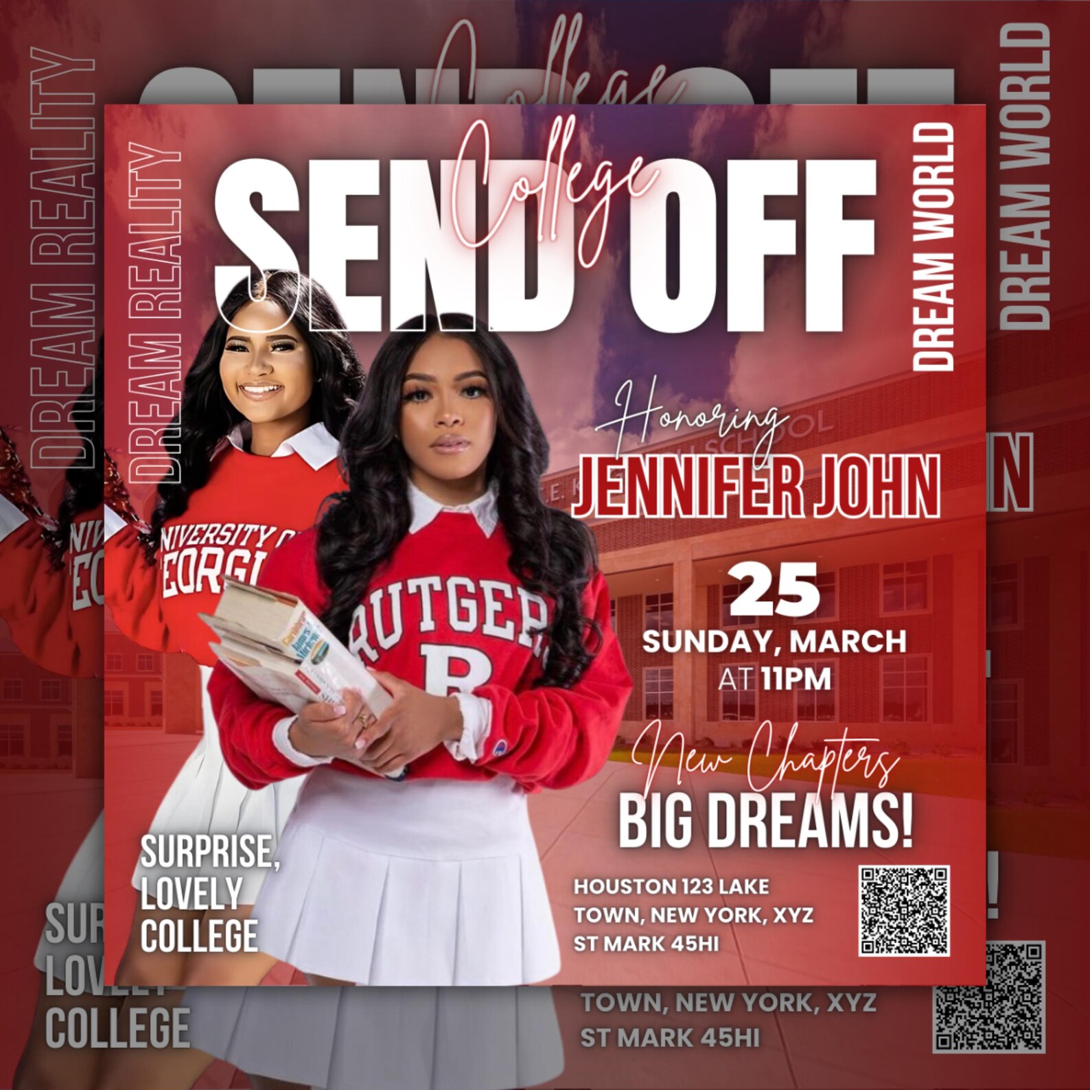 Editable College Send off Evite, Farewell Party Invite, DIY Trunk Party ...