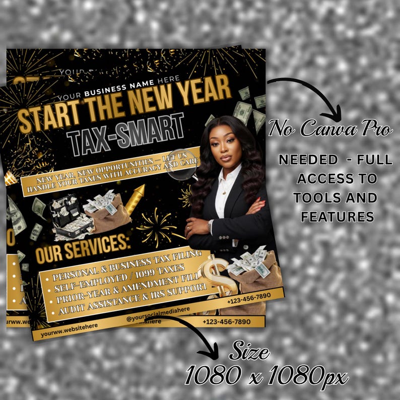 Tax Prep Service Flyer, 2026 Tax Season Flyers, Income Tax Preparer ...