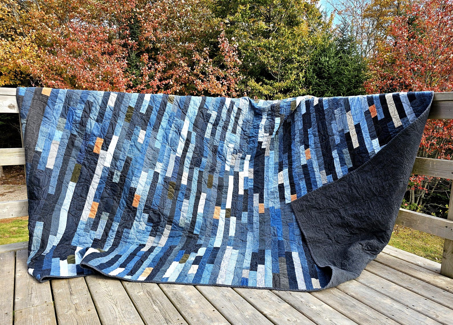 Handmade Denim String Double Quilt Upcycled - Etsy