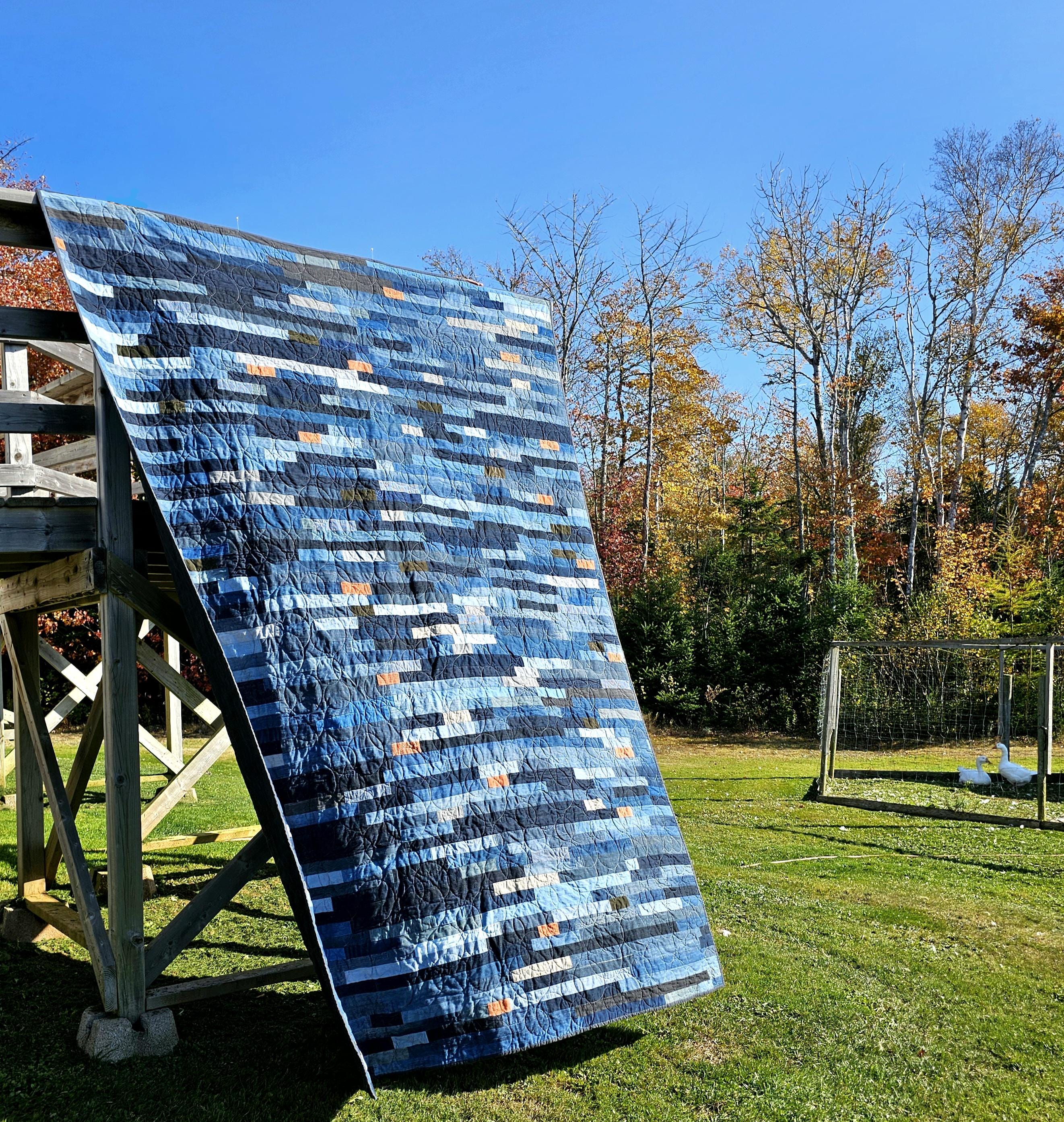 Handmade Denim String Double Quilt Upcycled - Etsy