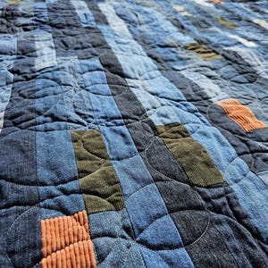 Handmade Denim String Double Quilt Upcycled - Etsy