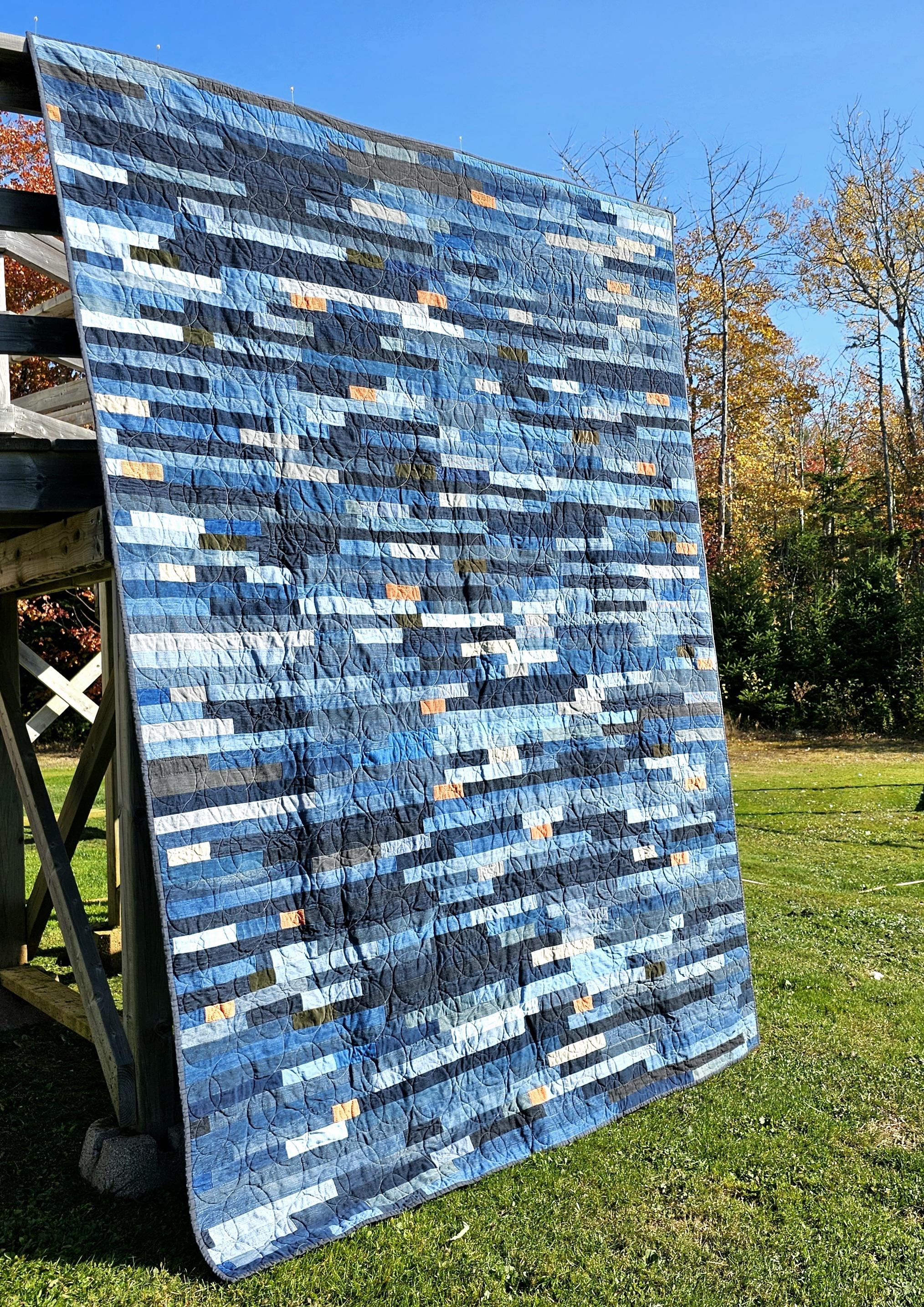 Handmade Denim String Double Quilt Upcycled - Etsy