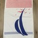 Vintage 1980s EL PILAR Red, White, & Blue Terry Abstract Sailboat Scene ...