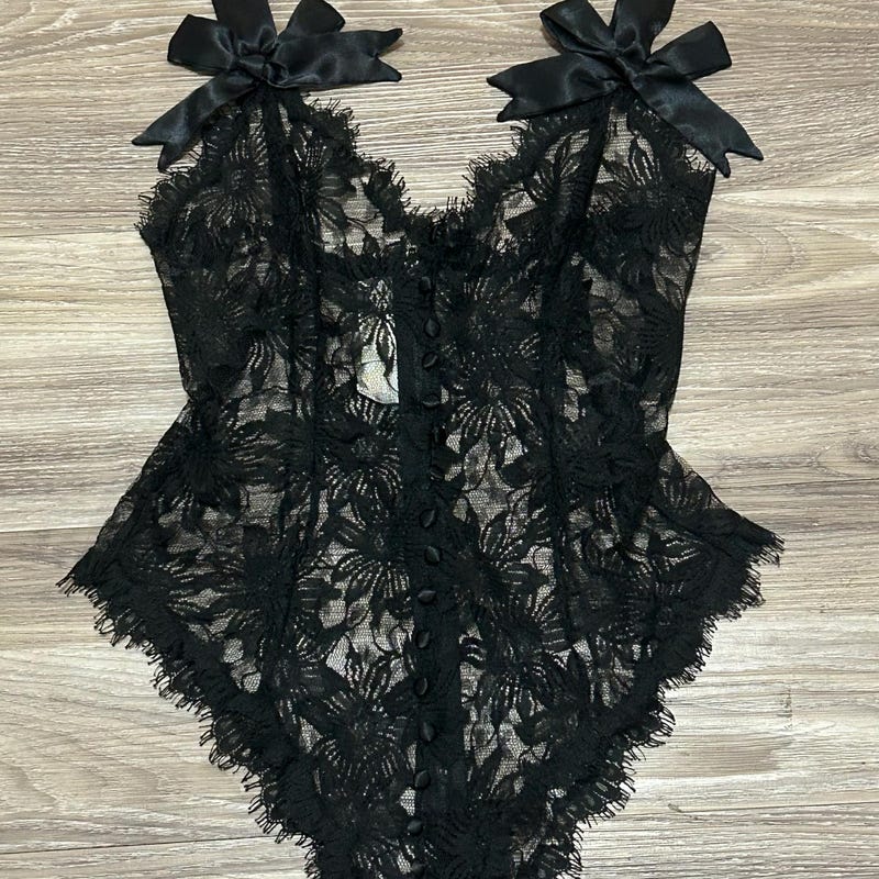 Black Lace Teddies - Etsy