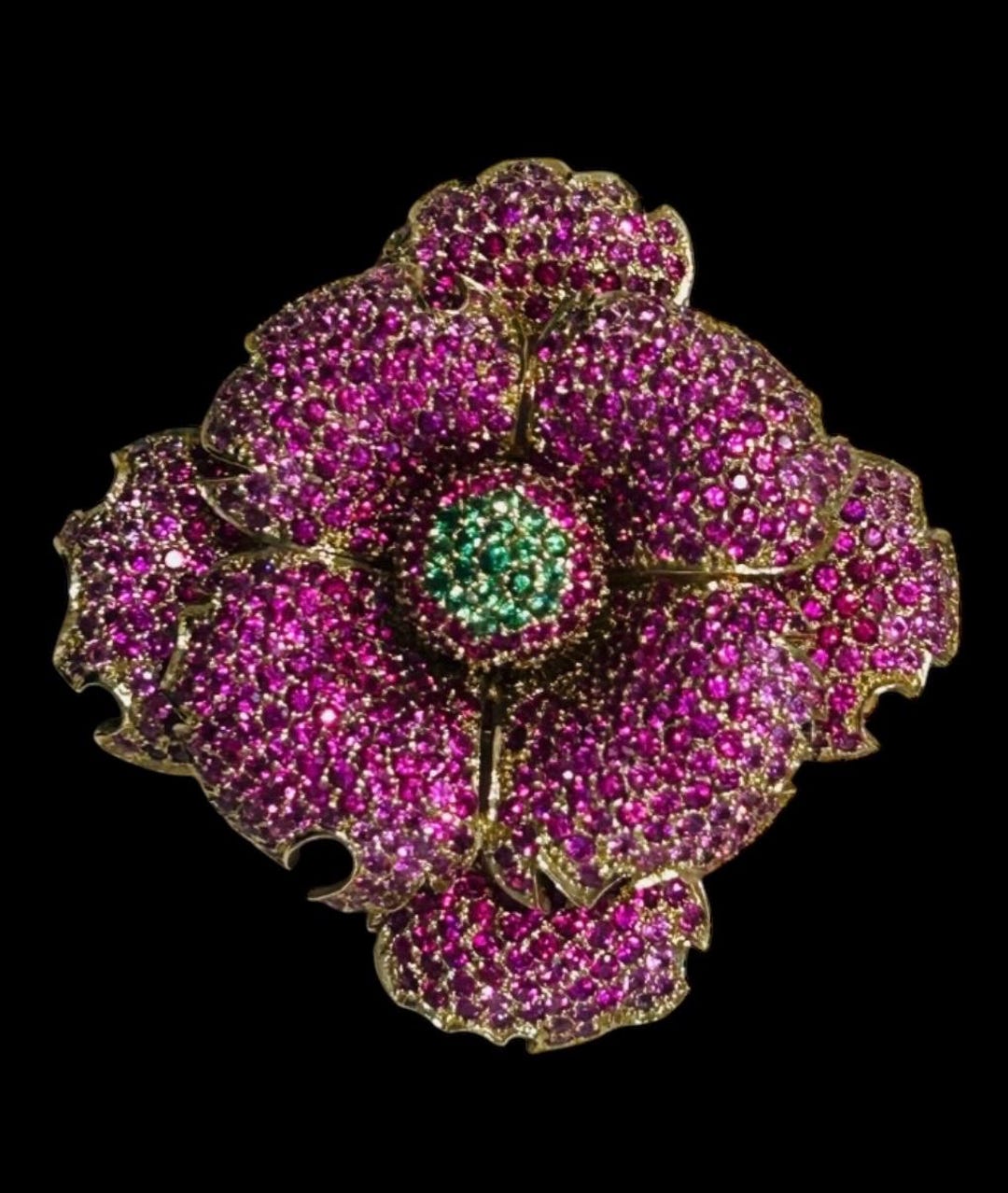 Vintage Sonia Bitton 14k 14 Karat Yellow Pink Sapphire & Tsavorite ...