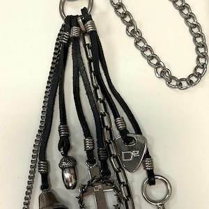 Vintage Y2K Early 2000's DSQUARED Biker Wallet Chain W/ Tasseled Metal ...