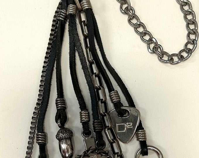 Vintage Y2K Early 2000's DSQUARED Biker Wallet Chain W/ Tasseled Metal ...