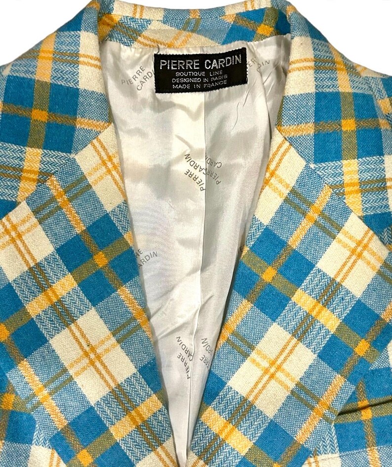 Vintage 1960s Pierre Cardin Boutique Line Sky Blue, Golden Yellow, and ...