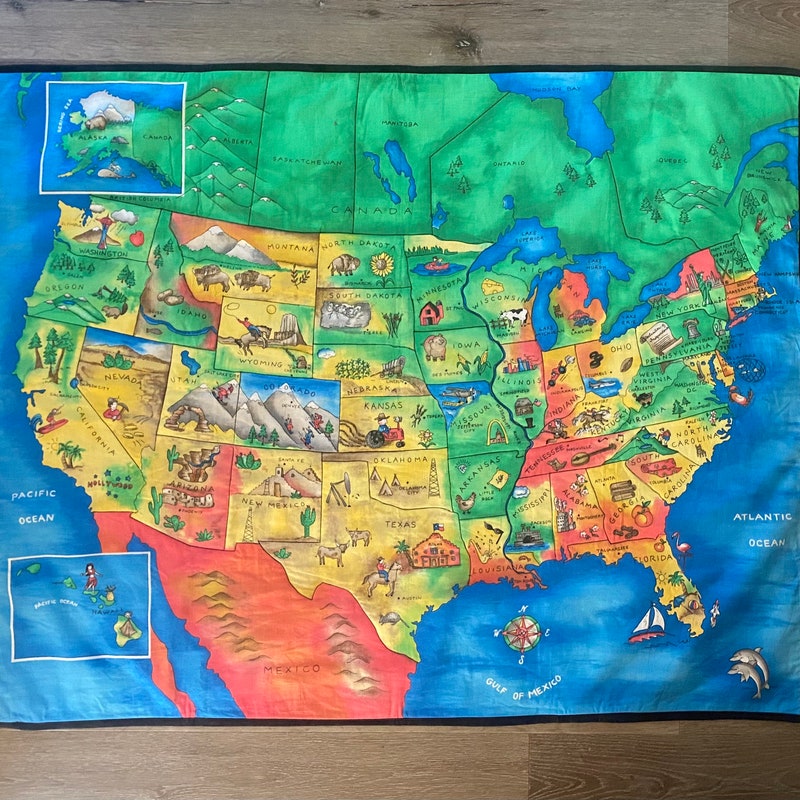 Map Quilt - Etsy