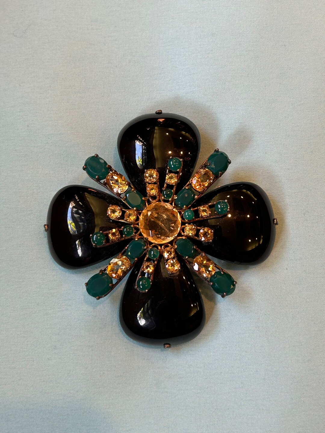 Vintage Early 2000s BOUNKIT New York Black Onyx, Citrine, & Chrysoprase ...