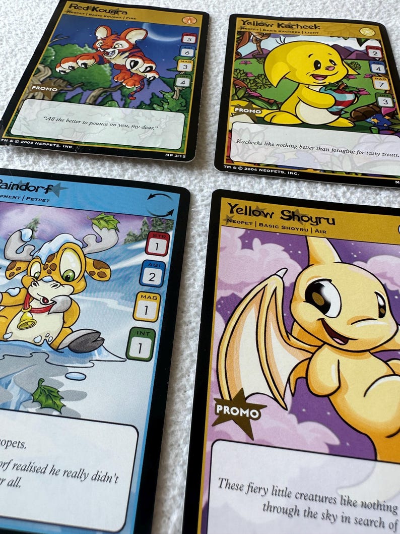 Neopets Trading Card Game Mcdonald's 2004 Promo Trading Card Set of 4 ...